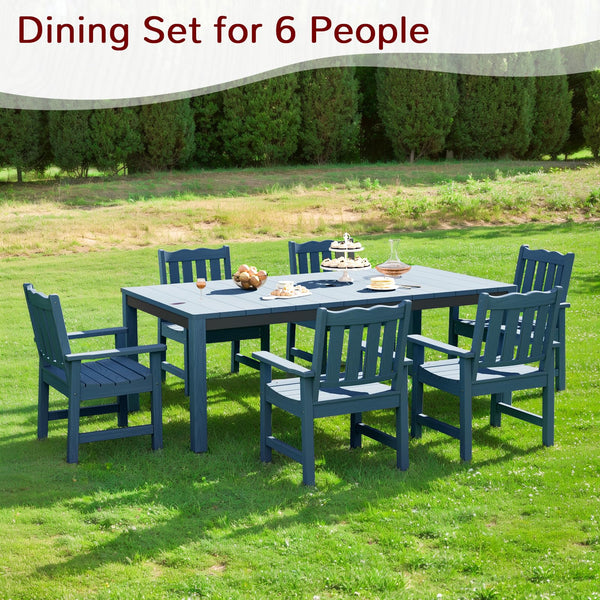 Patio Dining Set 7-Piece, Outdoor Dining Furniture Set with Table and ...