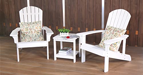 Stoog Outdoor Side Table, All-Weather HIPS Plastic 2-Tier Patio End Ta ...