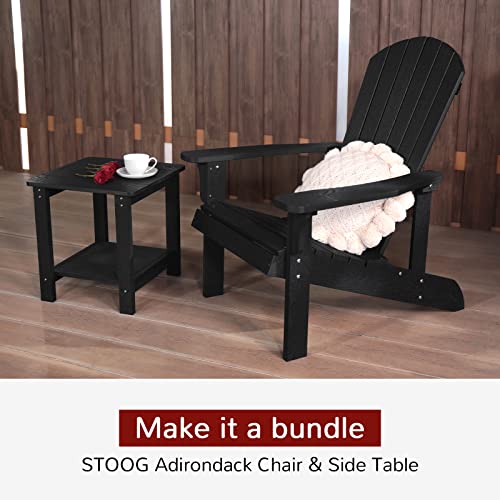 Stoog Outdoor Side Table, All-Weather HIPS Plastic 2-Tier Patio End Ta ...
