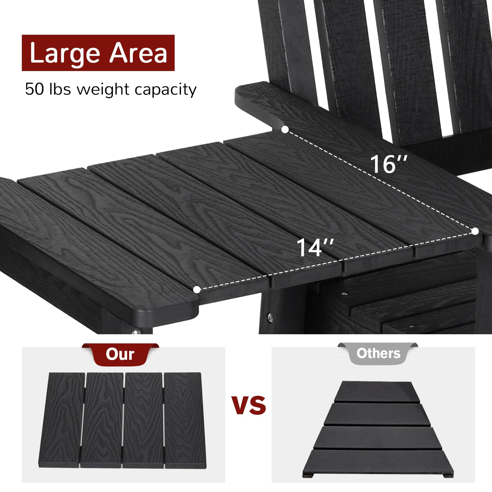 Stoog All-Weather Balcony Chairs Set, Tall Adirondack Chair Set of 2 w ...
