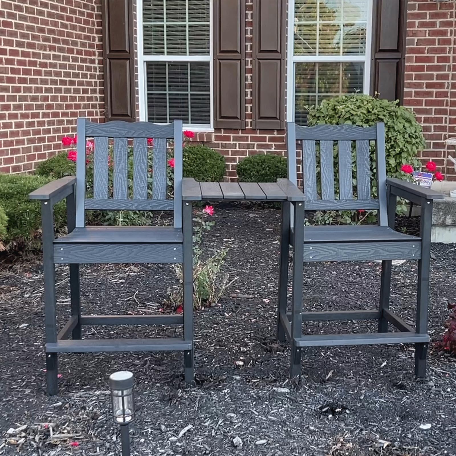 Stoog All-Weather Balcony Chairs Set, Tall Adirondack Chair Set of 2 w ...